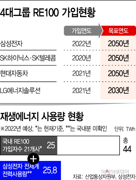 삼성 반도체 RE100 중장기 과제… 재생에너지 발전 직접 나설까 - 아시아투데이